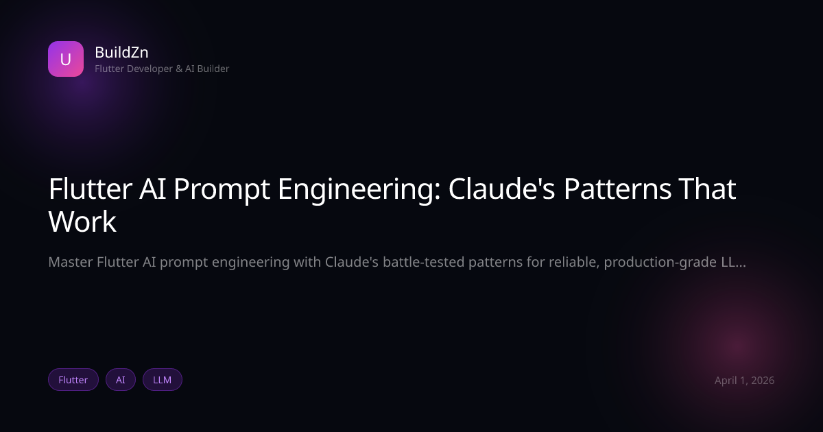 Flutter AI Prompt Engineering: Claude's Patterns That Work | BuildZn